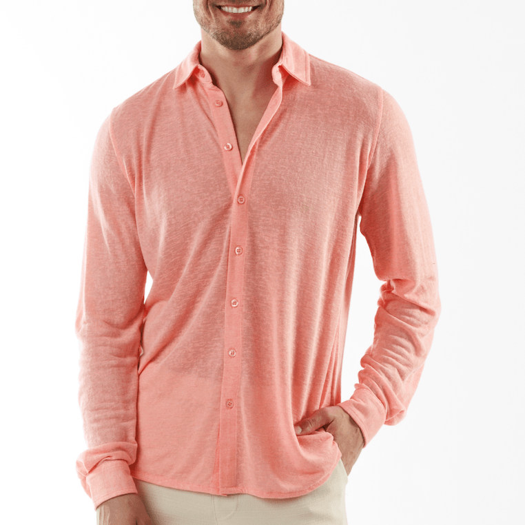 BYBLOS CORAL | Linen Shirt Long Sleeve – BAINDEMER